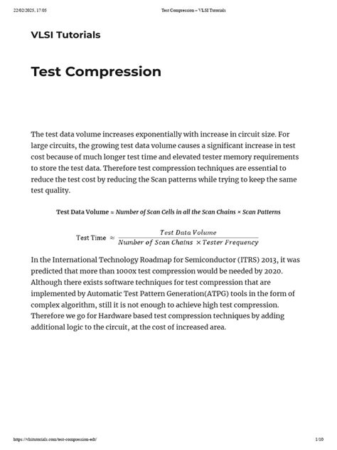 Test Compression Vlsi Tutorials Pdf Data Compression Computer