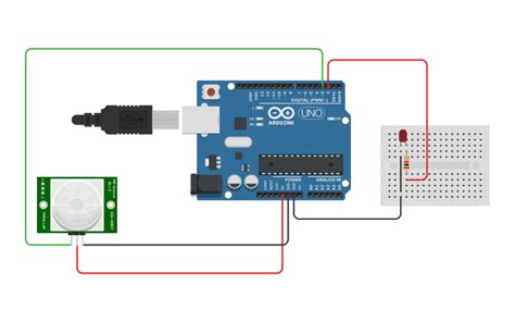 Circuit Design Sensor Pir Tinkercad
