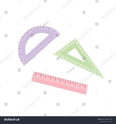 Ruler Protractor Set Square Flat Illustration Stock Vector Royalty Free 2388917675 Shutterstock