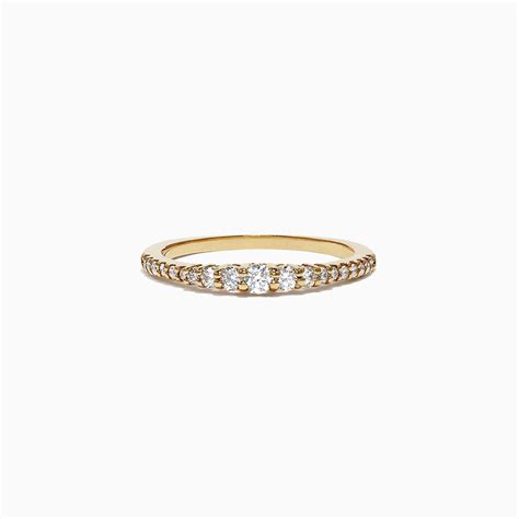 Effy Pave Classica 14k Yellow Gold Diamond Band Ring 031 Tcw