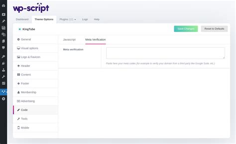 Meta Verification Wp Script Documentation