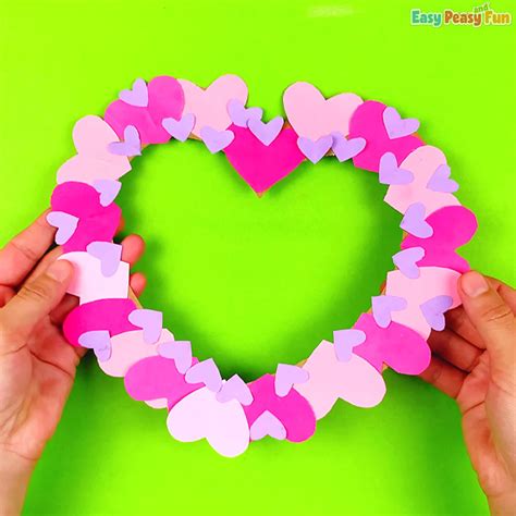 Easy Paper Heart Wreath Idea Easy Peasy And Fun