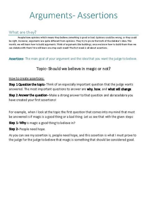 Debate Skills Basic Argument Structure Arei By Debatable Tpt