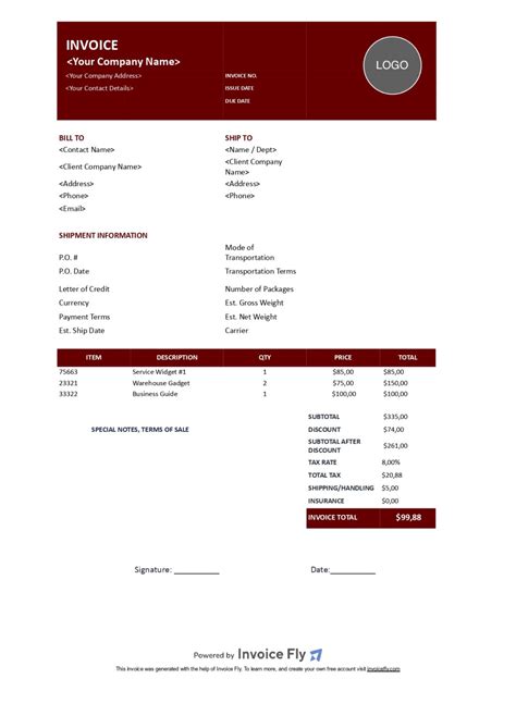 Free Invoice Template Excel Xlsx Download Free Invoice Fly