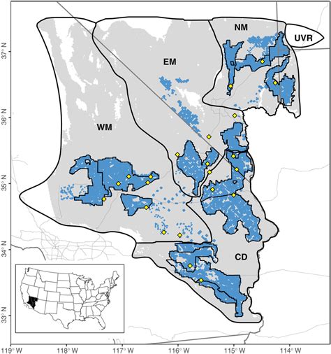 Locations Of Distance‐sampling Surveys Blue Circles And Telemetry