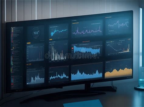 Virtual Screen With Data Ai Analytics Ai Generated Stock Illustration