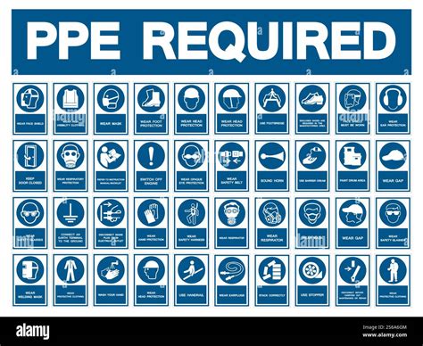 Required Personal Protective Equipment Ppe Symbolsafety Icon Stock