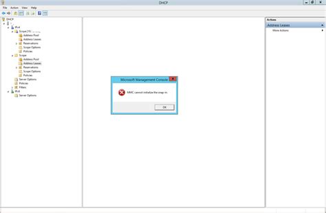 Errore In Microsoft Windows Dhcp Server Mmc Cannot Initialize The Snap In