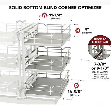 Rev A Shelf Elite Three Tier Blind Corner Organizer Gray