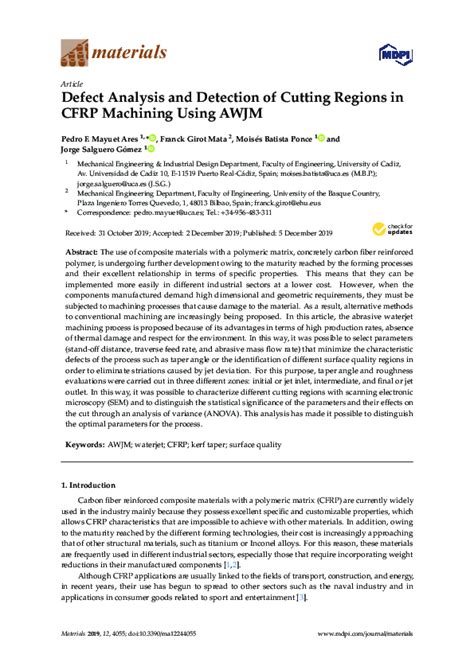Pdf Defect Analysis And Detection Of Cutting Regions In Cfrp
