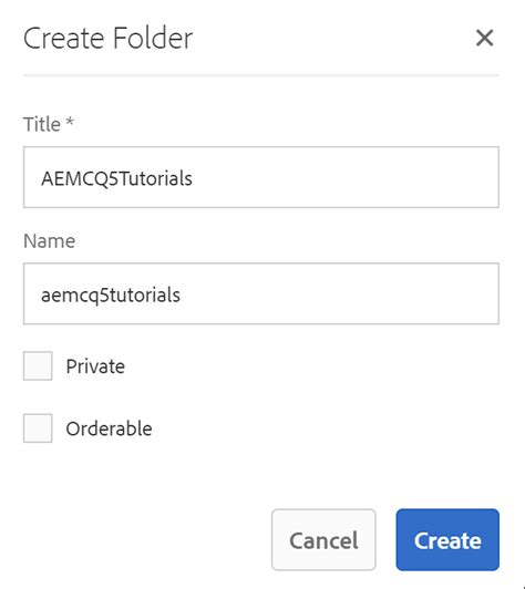 Create Folder In Aem AEM CQ Tutorials