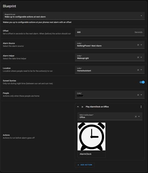 Wake Up To Configurable Actions At Next Alarm Android Blueprints Exchange Home Assistant