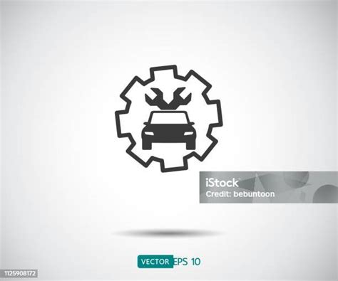 자동차 서비스 아이콘 자동 복구 평면 유지 보수 로고 디자인 벡터 일러스트 레이 션 개념에 대한 스톡 벡터 아트 및 기타 이미지 개념 개발 광고 Istock
