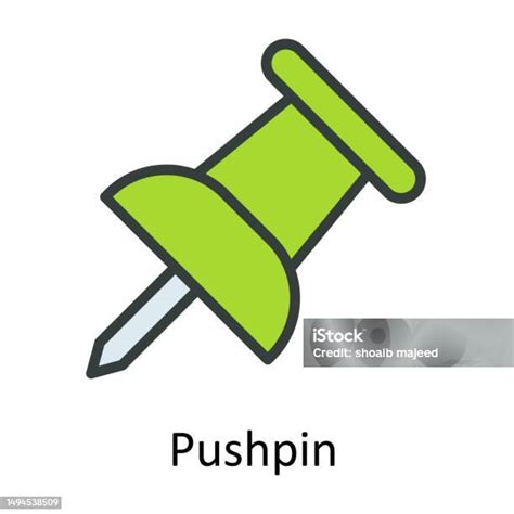 압정 벡터 채우기 윤곽선 아이콘 디자인 그림입니다 흰색 배경에 사용자 인터페이스 기호 Eps 10 파일 디자인에 대한 스톡 벡터 아트 및 기타 이미지 Istock