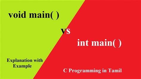 Int Main Vs Void Main C Programming In Tamil Int Main Vs Void Main Difference YouTube