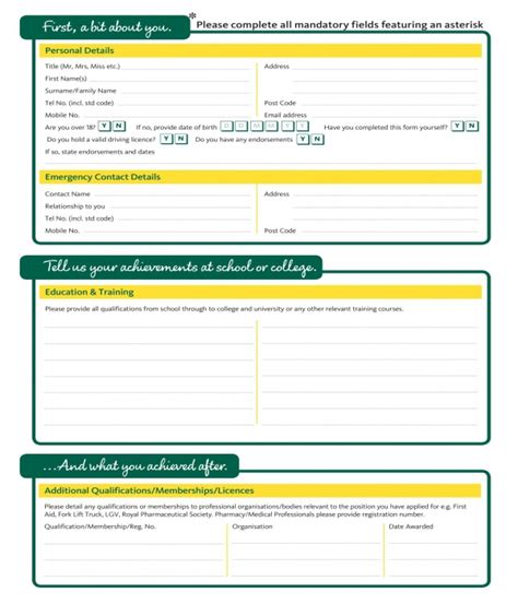Free 4 Retail Job Application Forms In Pdf Ms Word