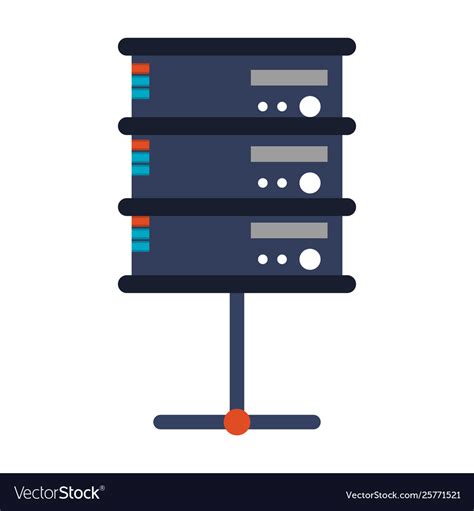 Database Servers Technology Isolated Symbol Vector Image