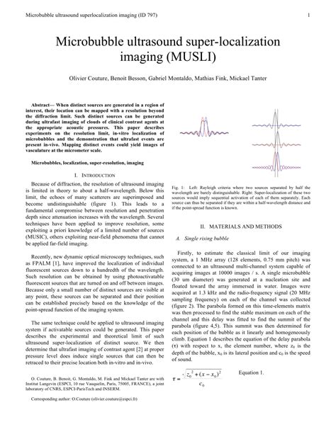 Pdf Microbubble Ultrasound Super Localization Imaging Musli