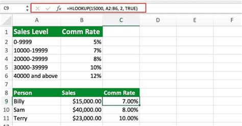 Excel Hlookup Function Sheet Leveller
