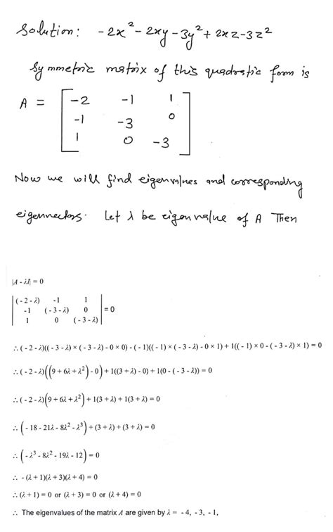 [solved] Express The Quadratic Form As Sums Of Squares Of Orthogonal Linear Forms Course Hero