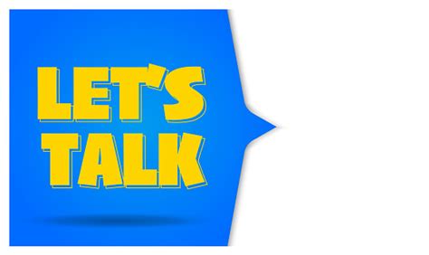 이야기해 봅시다 종이 접기 스타일의 음성 거품 배너 Let이 있는 스티커 디자인 템플릿은 텍스트에 대해 이야기합니다 벡터 Eps 10 흰색 배경에 격리 개념에 대한 스톡