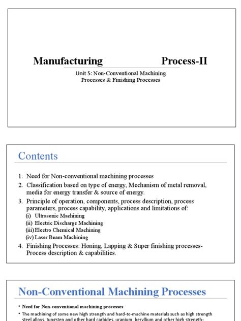 Unit 5 Non Conventional Machining Processes Pdf Machining Laser