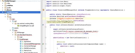 In App Purchaes With Android Studio Unable To Find IInAppBillingService