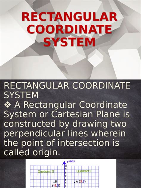 rectangular coordinate system pdf