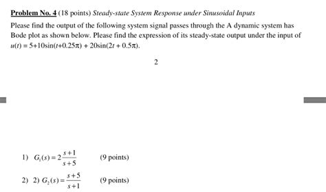Solved Problem No Points Steady State System Response Chegg