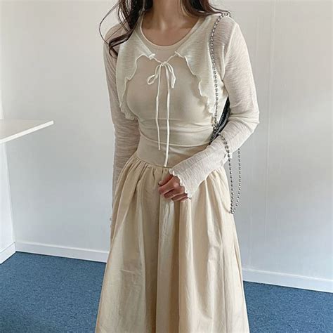 러브캔디드 크롭 린넨 코튼 리본 볼레로 여리여리 봄 여름 아우터 가디건 위시버킷