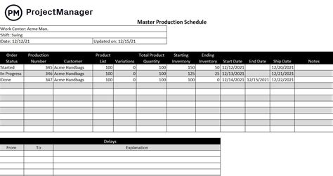 Master Document List Template