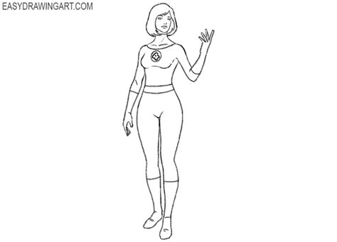 how to draw the invisible woman easy drawing art