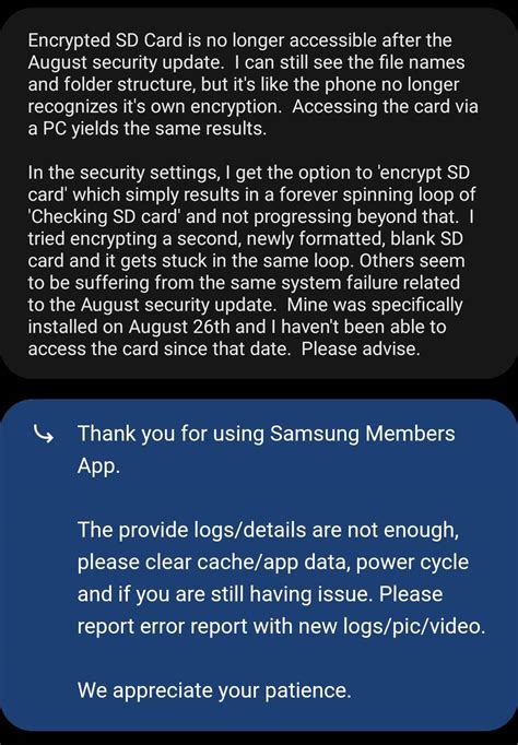 Solved Galaxy S20 Encrypted Sd Data Corrupted After Phone Samsung