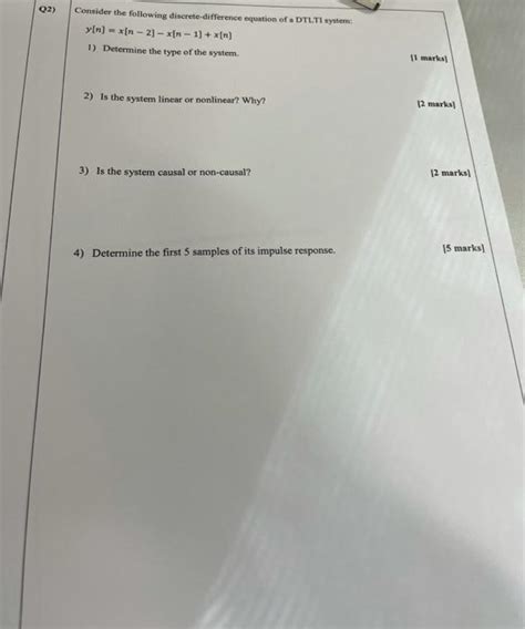 Solved Q2 Consider The Following Discrete Difference