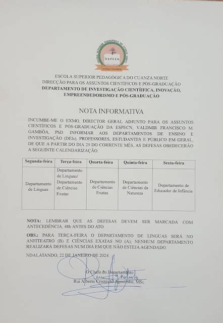 Nota Informativa Especn