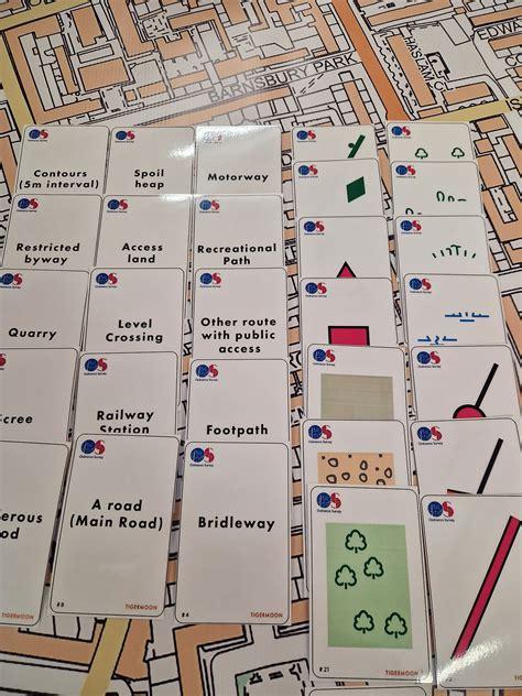 Ordnance Survey Symbols Flash Cards 1 25k Scale Pack Of 180 Tiger Moon