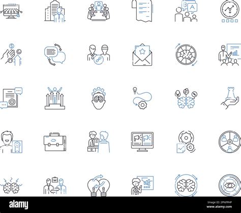 Organization Improvement Line Icons Collection Efficiency