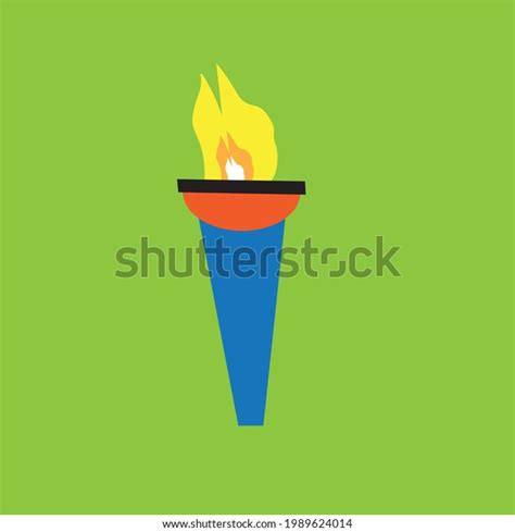 Vector Flat Minimalist Torch Logo Illustration Stock Vector Royalty