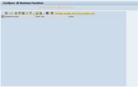 RSOSCSFW SAP Tcode Configure BI Business Functions