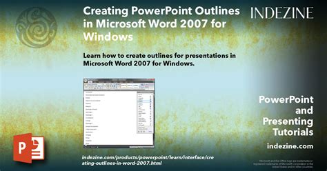 Creating Powerpoint Outlines In Microsoft Word 2007 For Windows