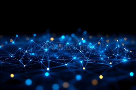 Abstract Blue Glowing Network Connection Generative Ai Stock Illustration Illustration Of
