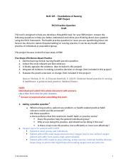 Developing Evidence Based Practice Questions In Nursing PICO Course Hero