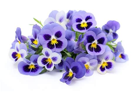A Cluster Of Pansy Flowers Viola Tricolor Var Hortensis Displays A Vivid Array Of Stock