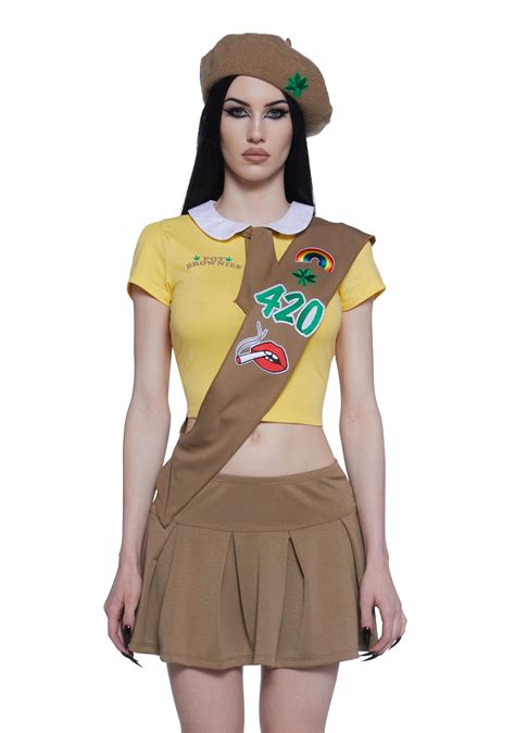 Sexy Womans Halloween Costume Mary Jane Pot Brownie Girl Scout Costume