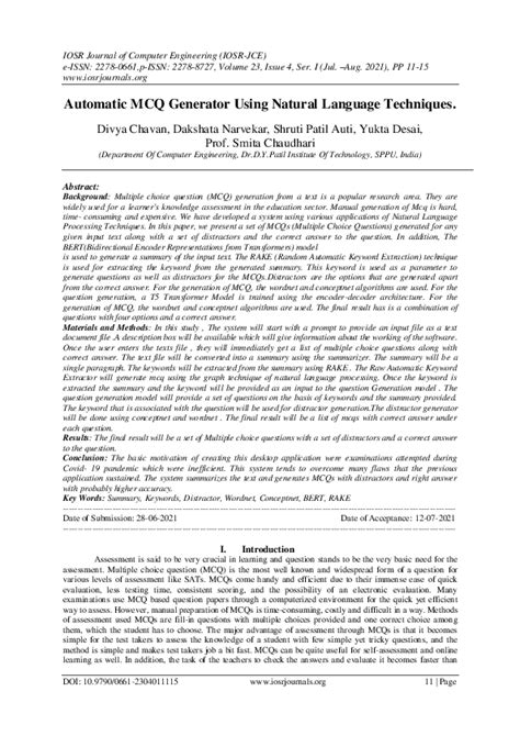 pdf automatic mcq generator using natural language techniques