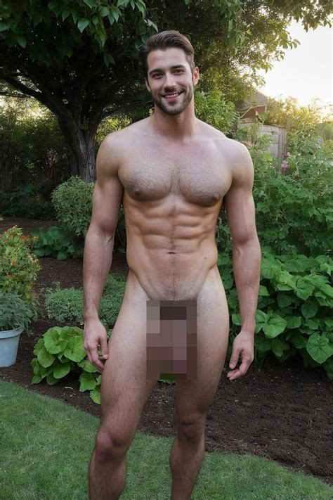 NSFW Ai Generated Full Frontal Naked Muscular Man Photo Poster No 39