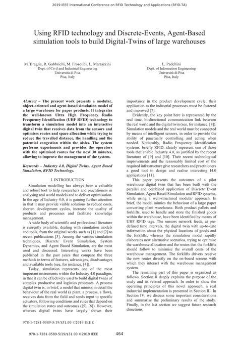 Pdf Using Rfid Technology And Discrete Events Agent Based Simulation Tools To Build Digital