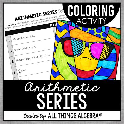 Arithmetic Series Coloring Activity All Things Algebra®