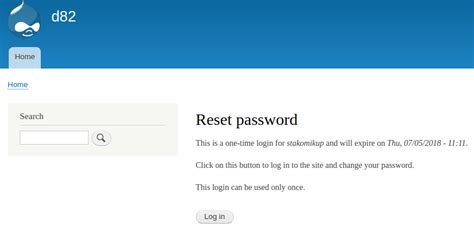Reset Password Link Not Working In Drupal 8 Stack Overflow