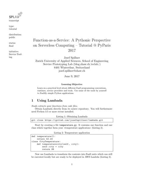 Pyparis2017 Tutorial Transcript Function As A Service A Pythonic